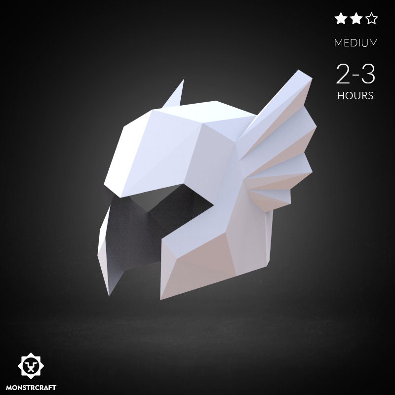 Thor Helmet, Superhero, Paper Mask, PDF Template, 3d Low Poly Mask ...