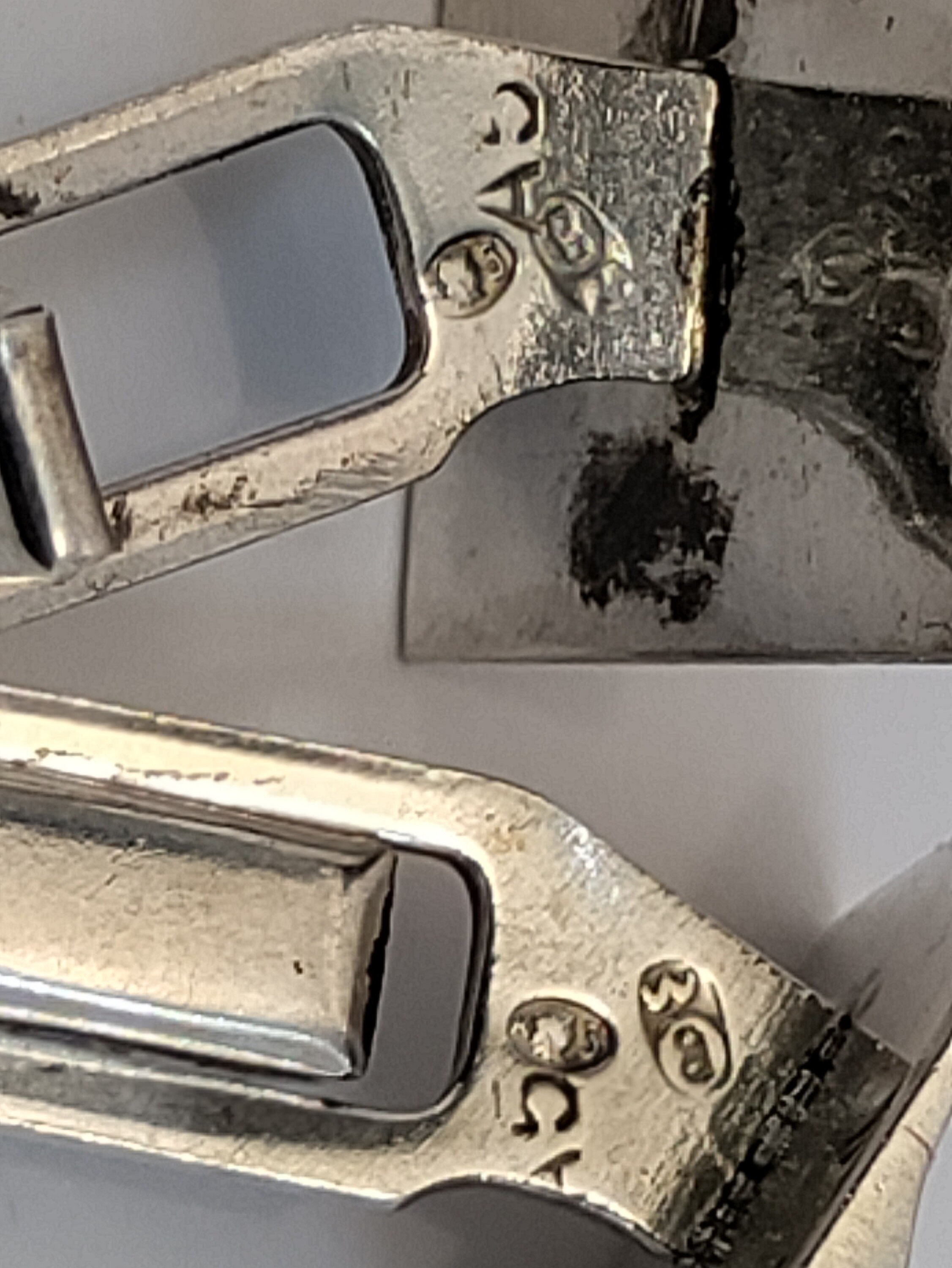 Vintage 800 Silver Polish Hallmark 1960's Textured Rectangle Cufflinks ...