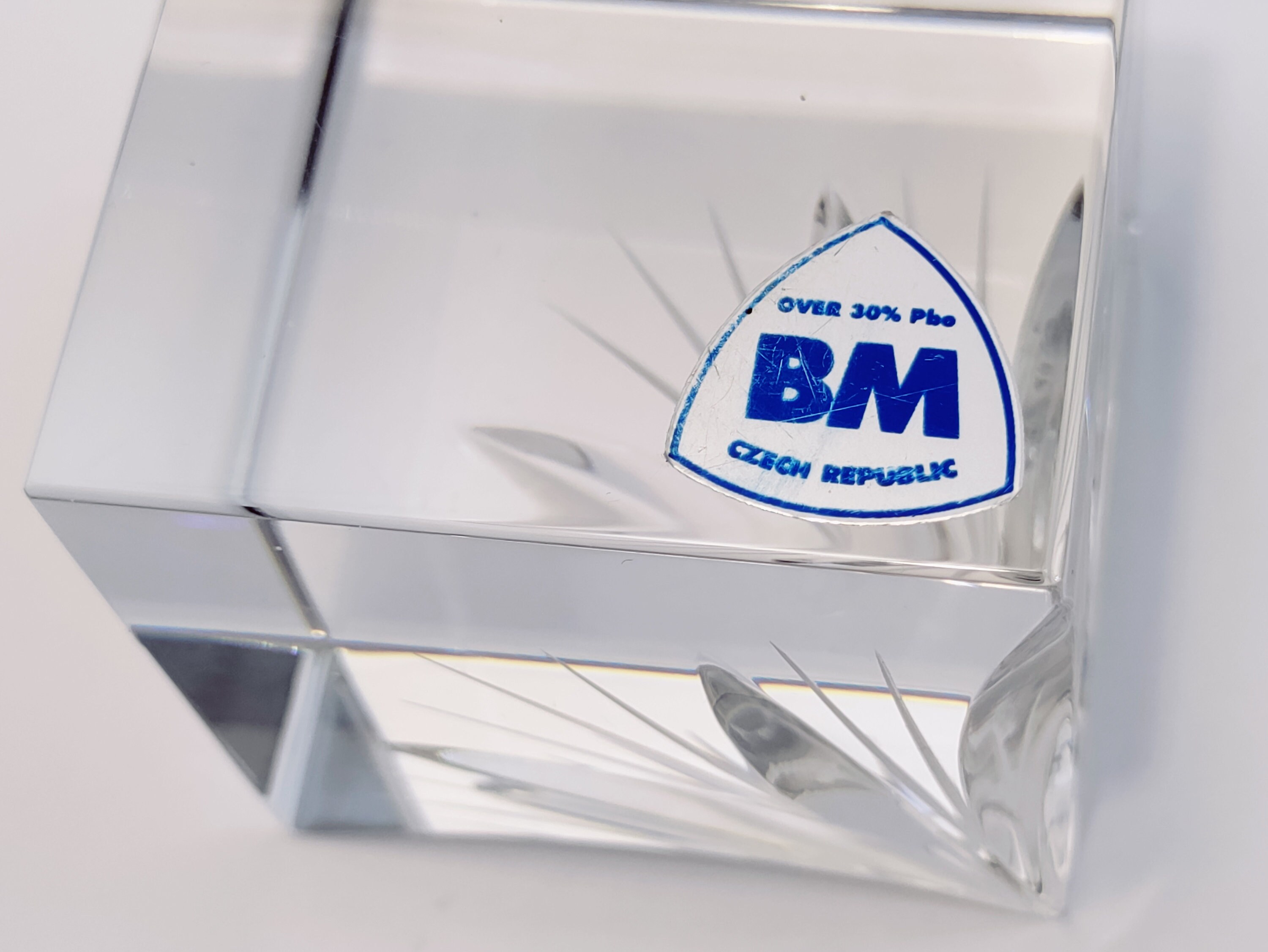 BM Star Burst Czech Republic Crystal Art Glass Paperweight, With ...