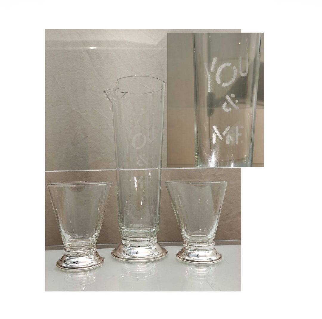 Vintage Wallace 350 Mid-century Sterling Silver Crystal Bar Glass ...