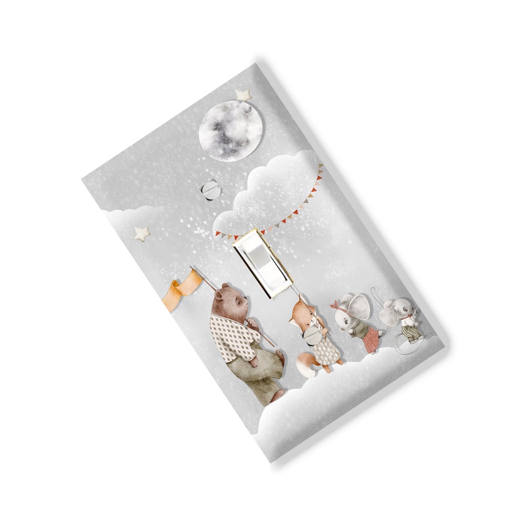 Animal Parade Balloon Cloud Light Switch Cover Nursery Baby Bedroom ...