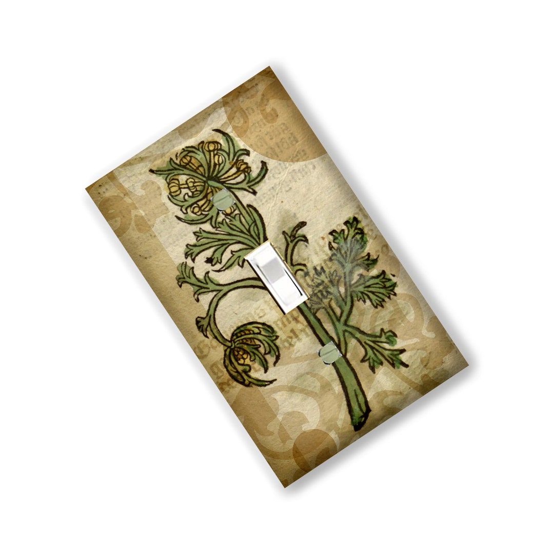 Medieval Flower Light Switch Cover Outlet Print Kitchen Bedroom Home ...