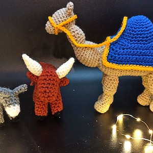 Nativity Animal Set, Camel Cow and Donkey, Crochet Present Seasonal ...