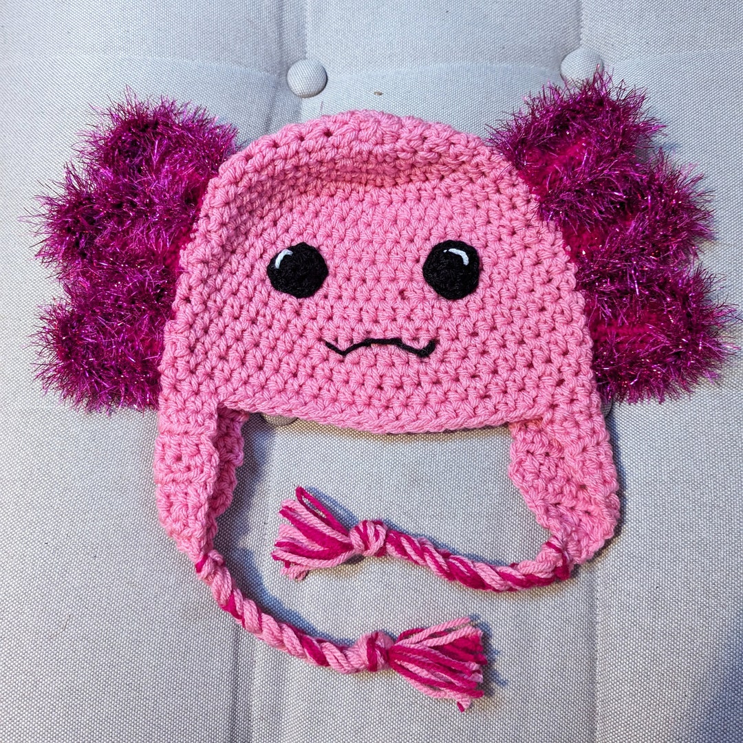 Crochet Axolotl Hat, Winter Novelty Hat, Newborn, Child, Toddler, Adult ...