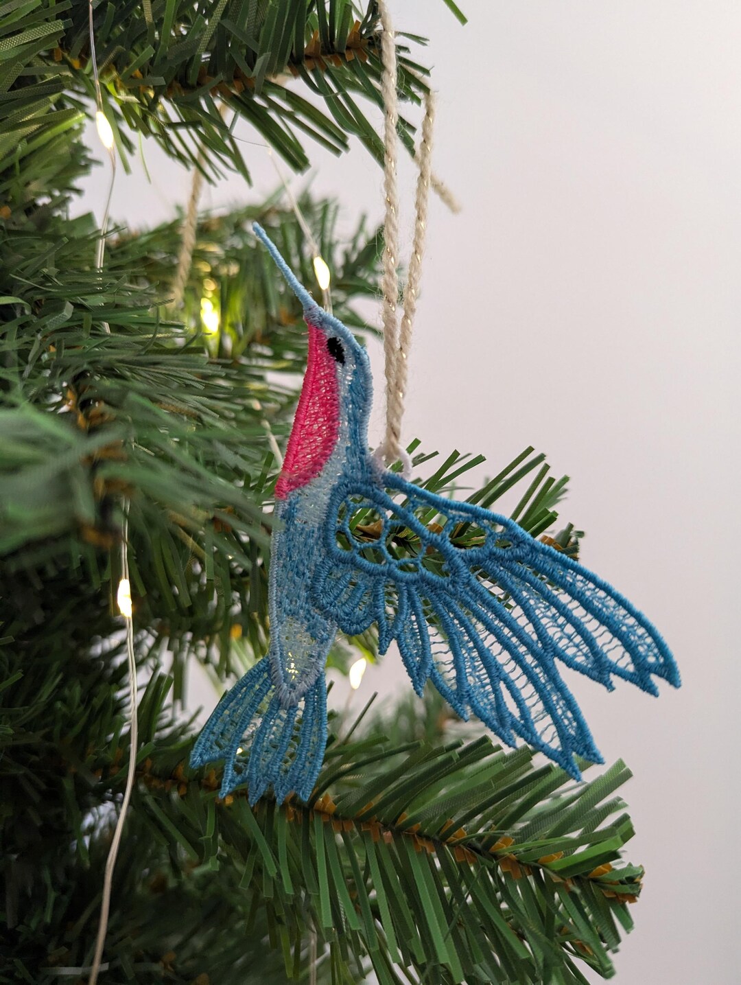 Embroidered Lace Hummingbird Hanging Ornament - Etsy
