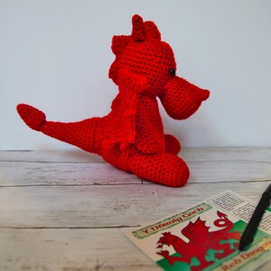Welsh Cuddly Crochet Dragon, Soft Stuffed Knitted Toy, Stuffies ...