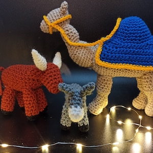 Nativity Animal Set, Camel Cow and Donkey, Crochet Present Seasonal ...