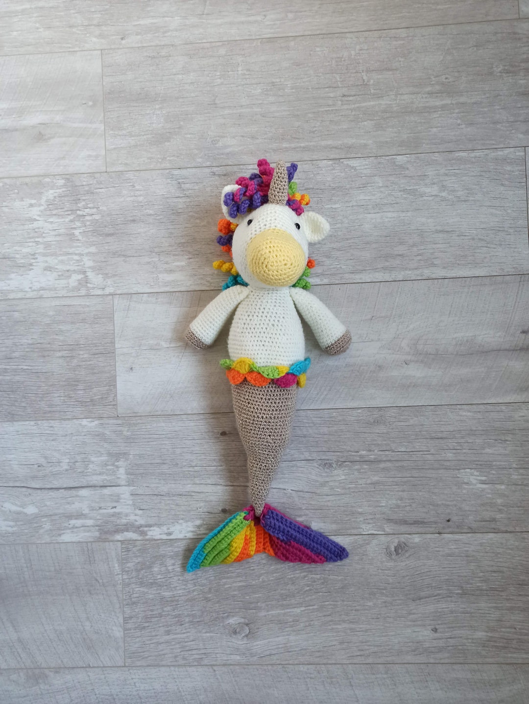 Mermacorn - Large Crochet Cuddly Toy, Mermaid Soft Toy, Unicorn Mermaid ...