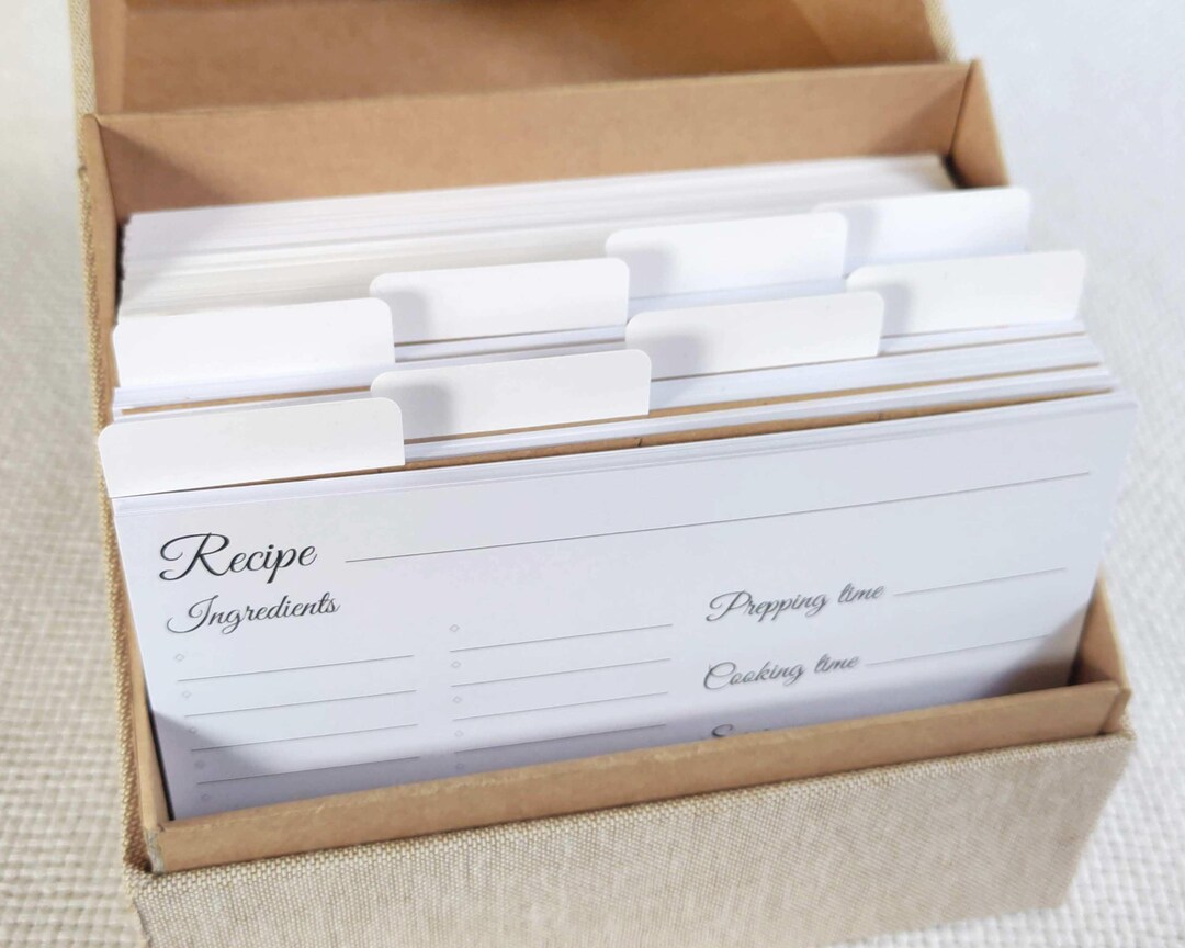 Custom Linen Recipe Organizer With Blank Journal Pages for Culinary ...
