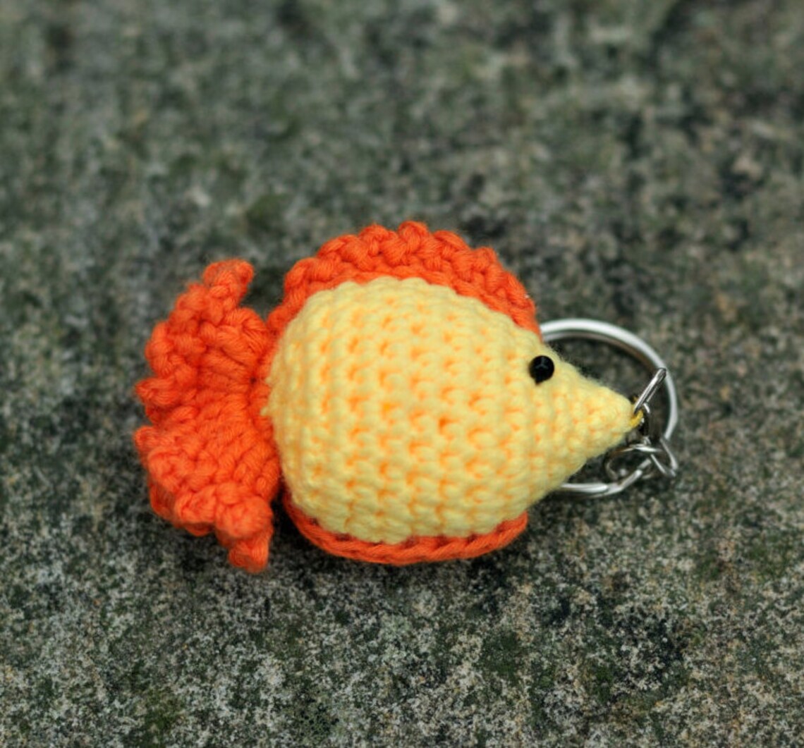 Goldfish Keychain PDF Crochet Pattern Accessories Fish Pattern | Etsy