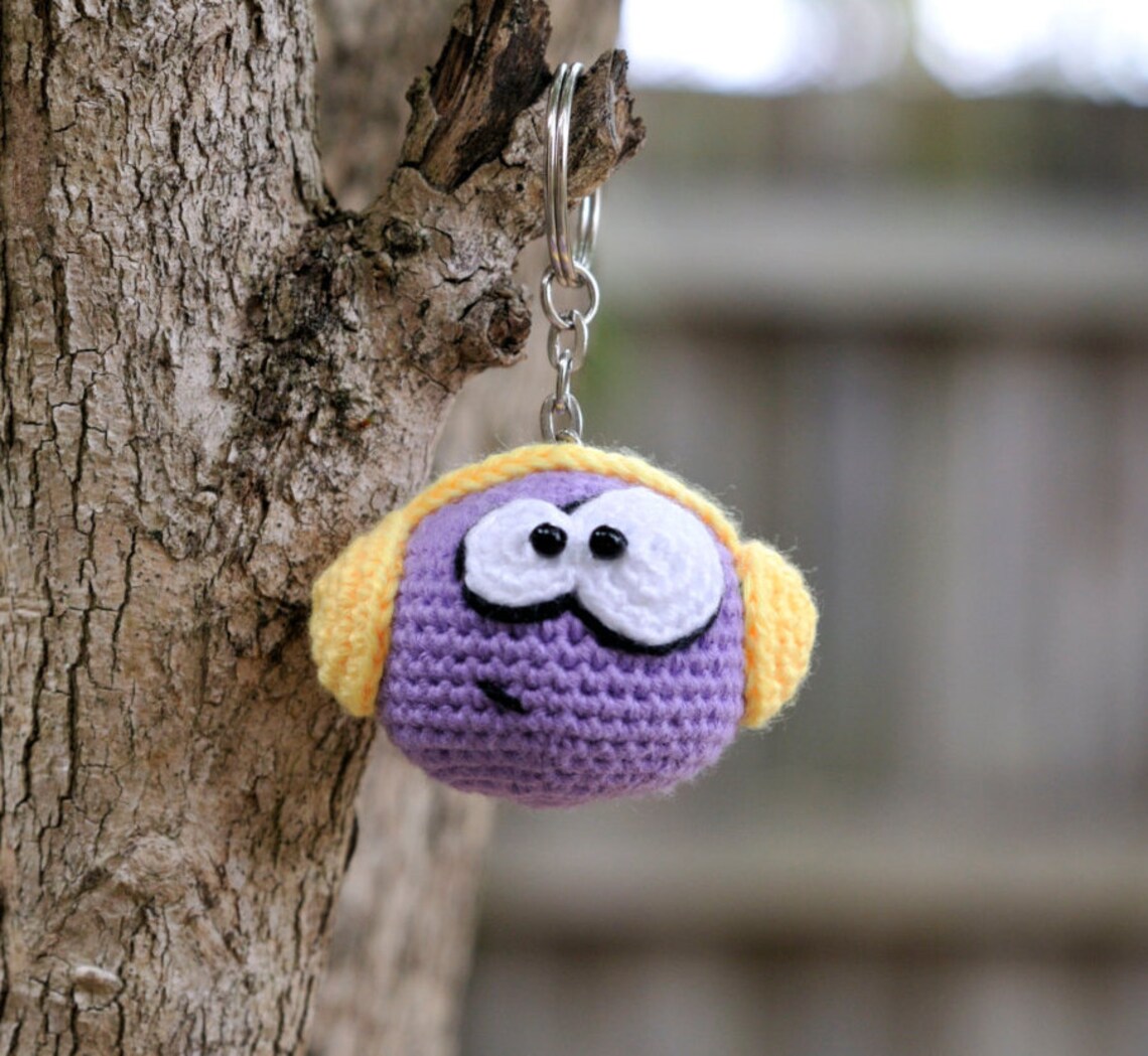 Smiling Face Keychain PDF Crochet Pattern Accessories - Etsy