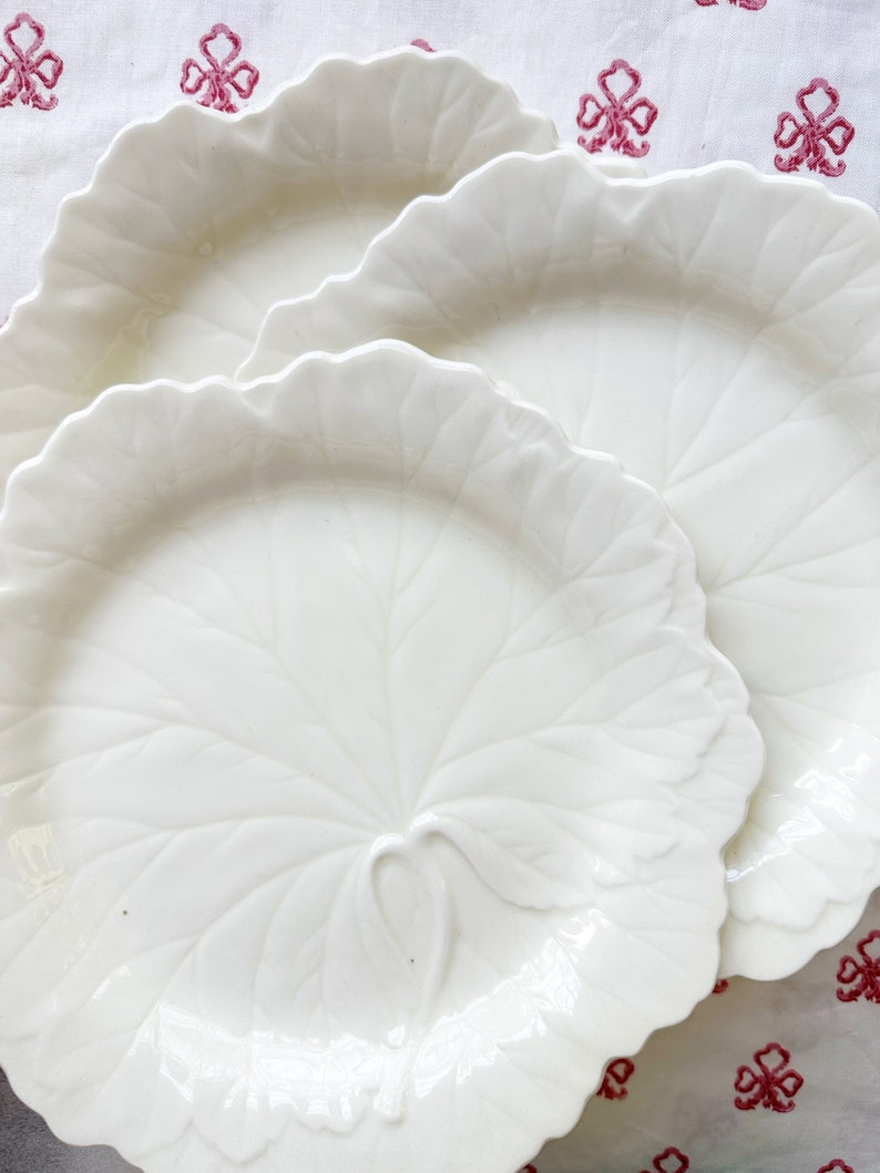 Trio of White Wedgwood Cabbage Plates - Etsy