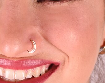 Crescent Moon Nose Ring - Etsy