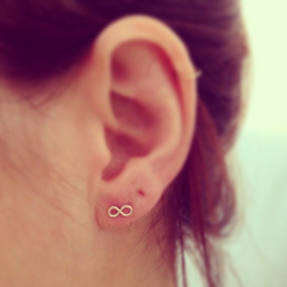 Infinity stud earrings gold post earrings small post | Etsy