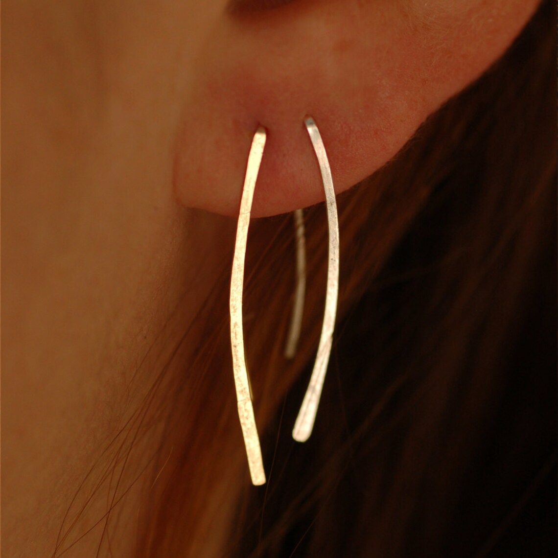 Silver Stud Bar Earring Gold Bar Line Earring Tiny Bar Stud - Etsy