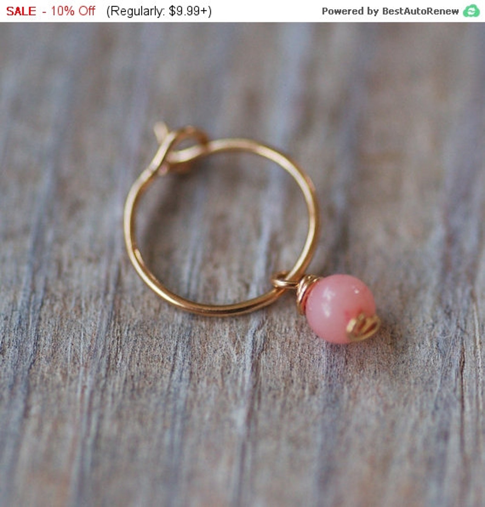 Helix Hoop PINK CORAL Helix Hoop 14k Gold Filled Helix Ring - Etsy