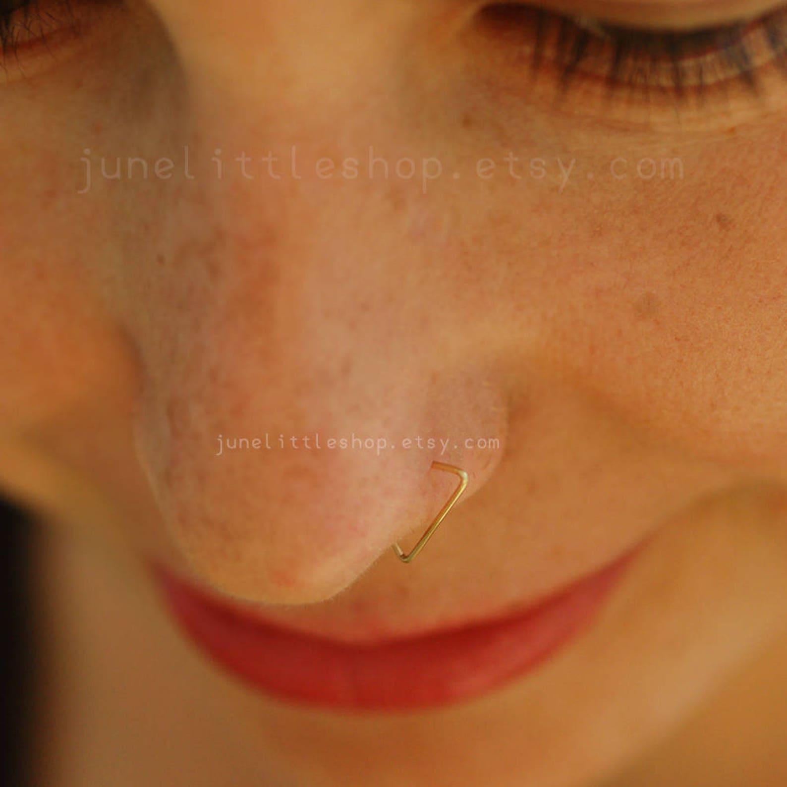 Triangle Septum Nose Ring Septum Ring Gold Gold Septum - Etsy