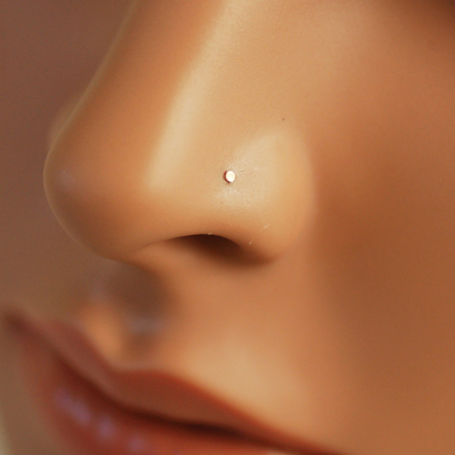 Minimalist Nose Stud Barely There Stud Dot Nose Stud Gold - Etsy