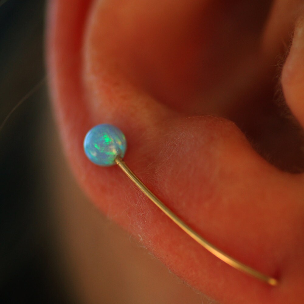 Opal Ear Cuffs Opal Stud two Ear Cuff Ear Cuffs Gold - Etsy