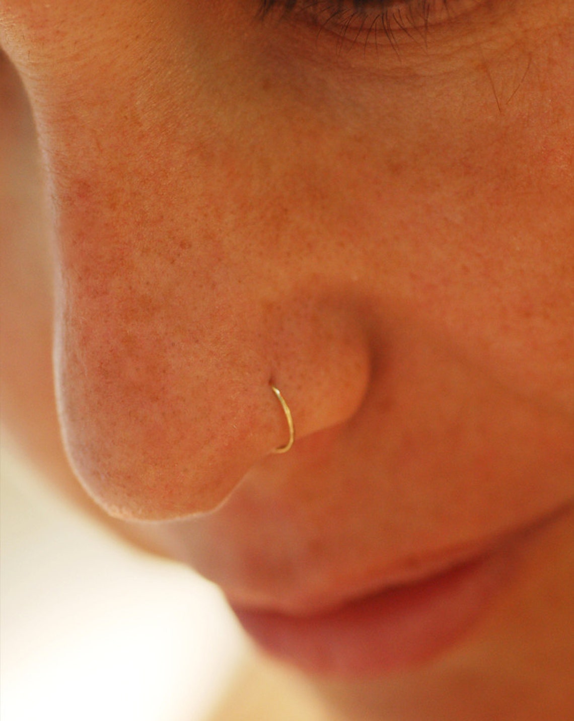 Small Gold Nose Ring Nose Ring Thin Nose Hoop thin nose | Etsy