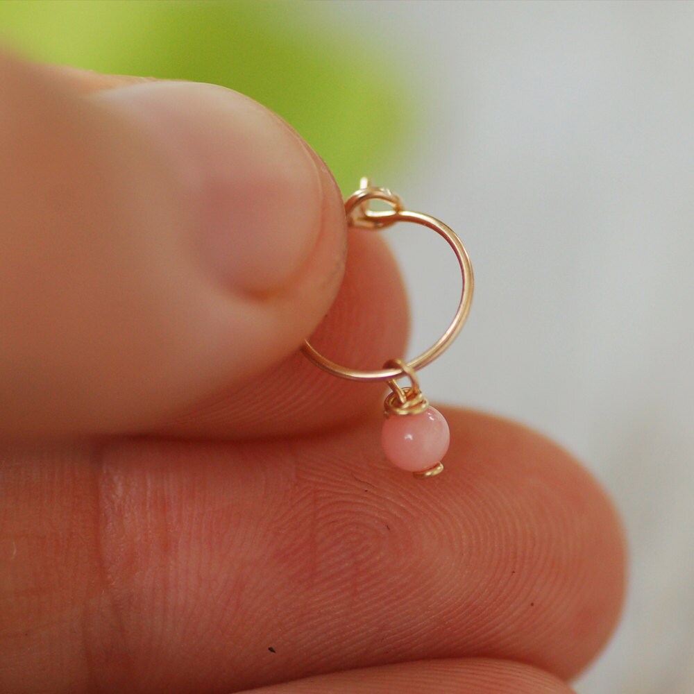 Helix Hoop PINK CORAL Helix Hoop 14k Gold Filled Helix Ring - Etsy