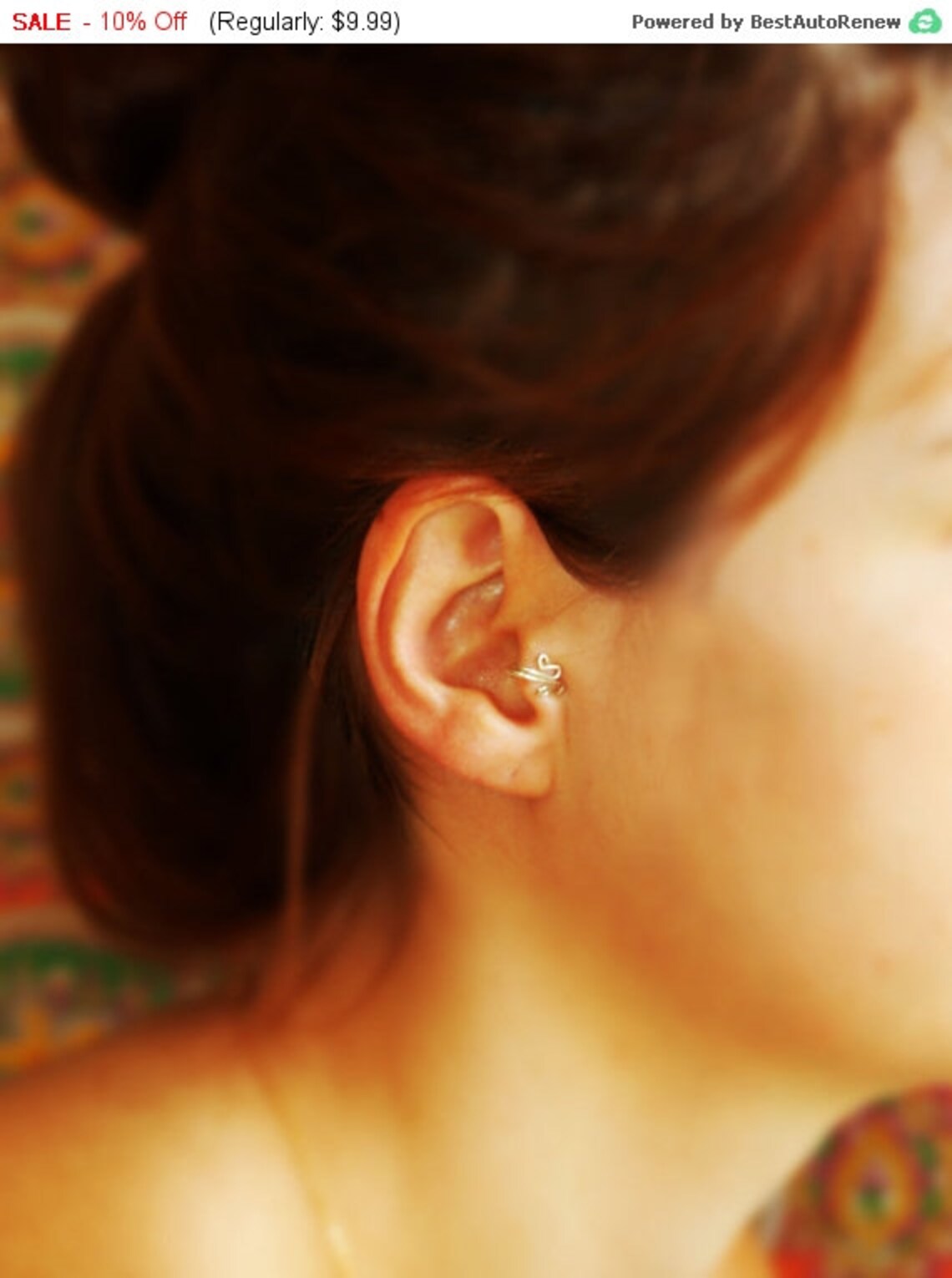 Tragus Ring Cuff Cartilage Fake Piercing Silver Sterling - Etsy