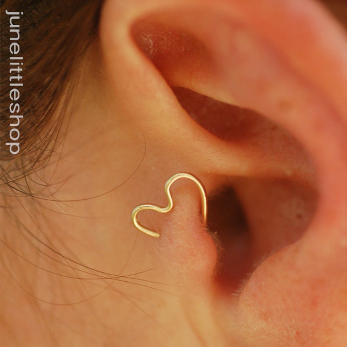 Cartilage Hoop Helix Hoop Heart Hoop Small 14k Gold Filled - Etsy