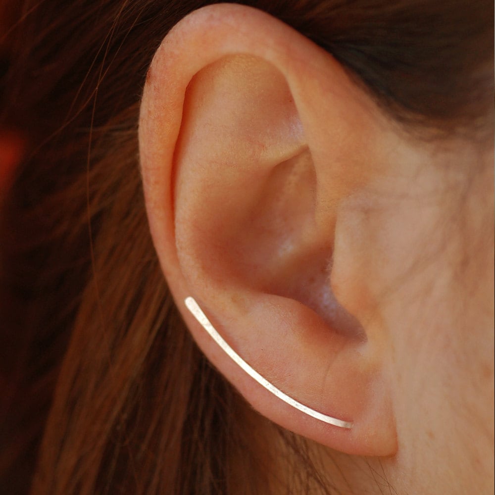 Silver Stud Bar Earring Gold Bar Line Earring Tiny Bar Stud - Etsy