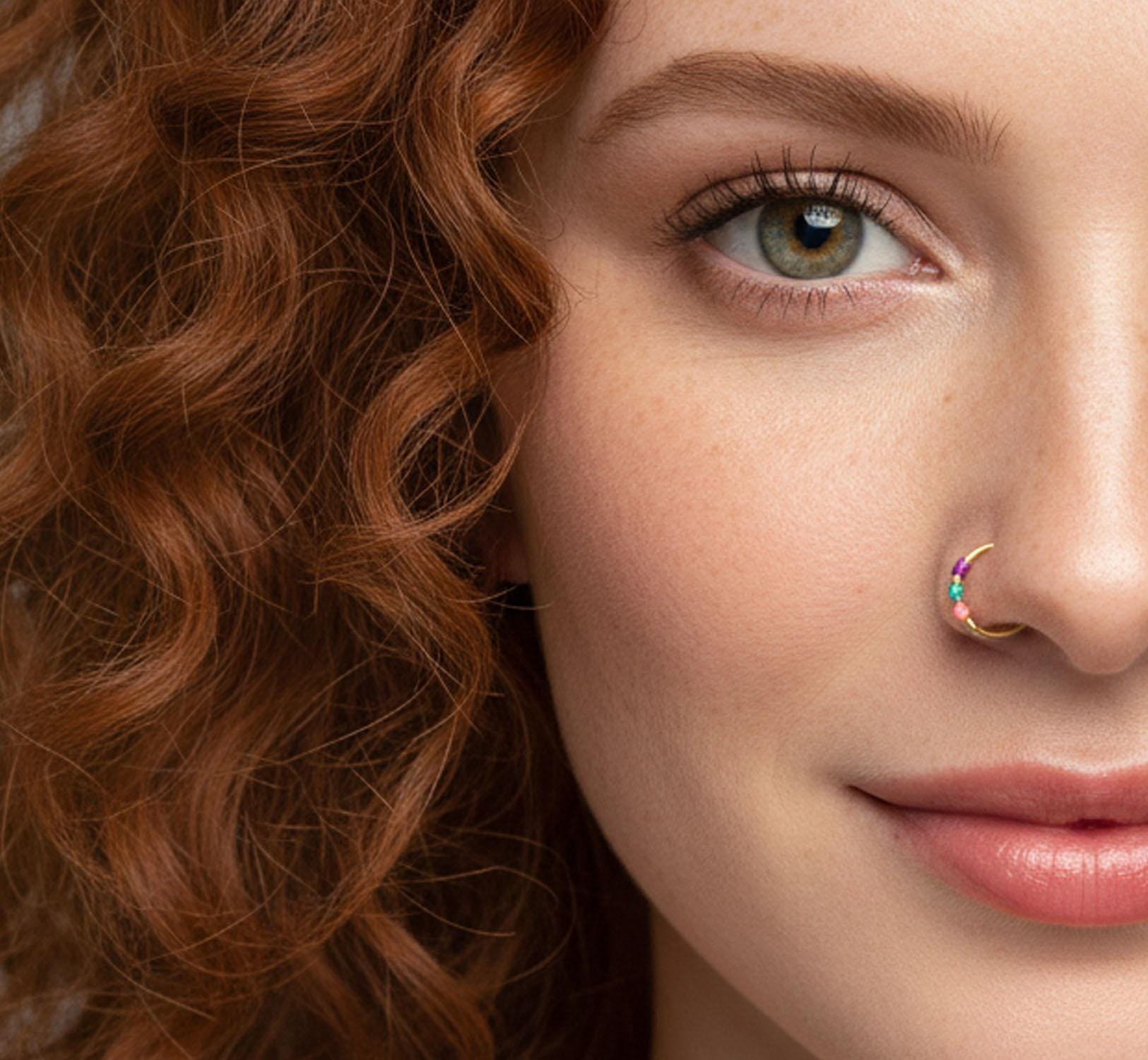 Tiny Nose Ring, Snug Nose Hoop, Boho Nose Ring, Handmade Hoop Earrings ...