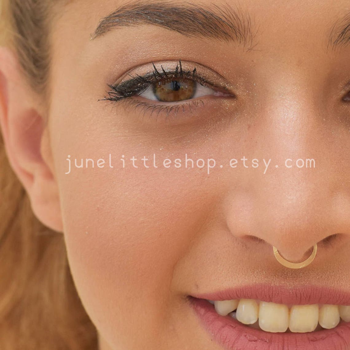 Hammered Fake Septum Ring Faux Septum Gold Fake Septum Hoop - Etsy