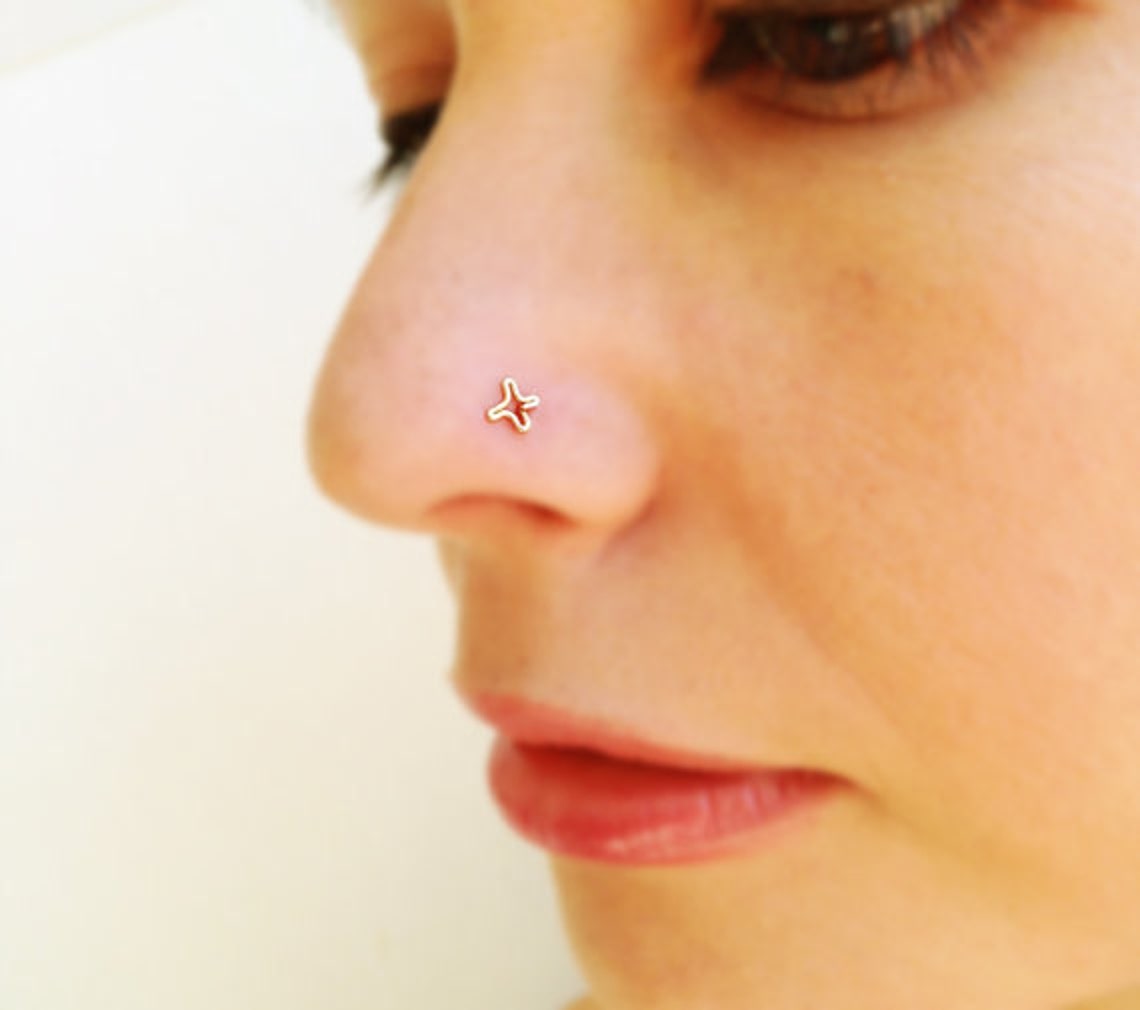 Tiny Nose Earring Small Nose Stud Silver Sterling Nose - Etsy