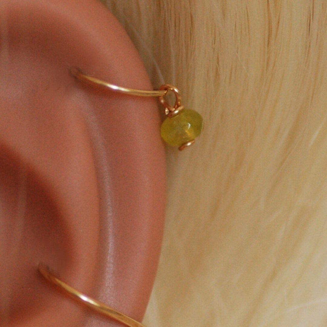 HELIX PIERCING JEWELRY Gold Helix Piercing Green Hoop Helix Piercing ...
