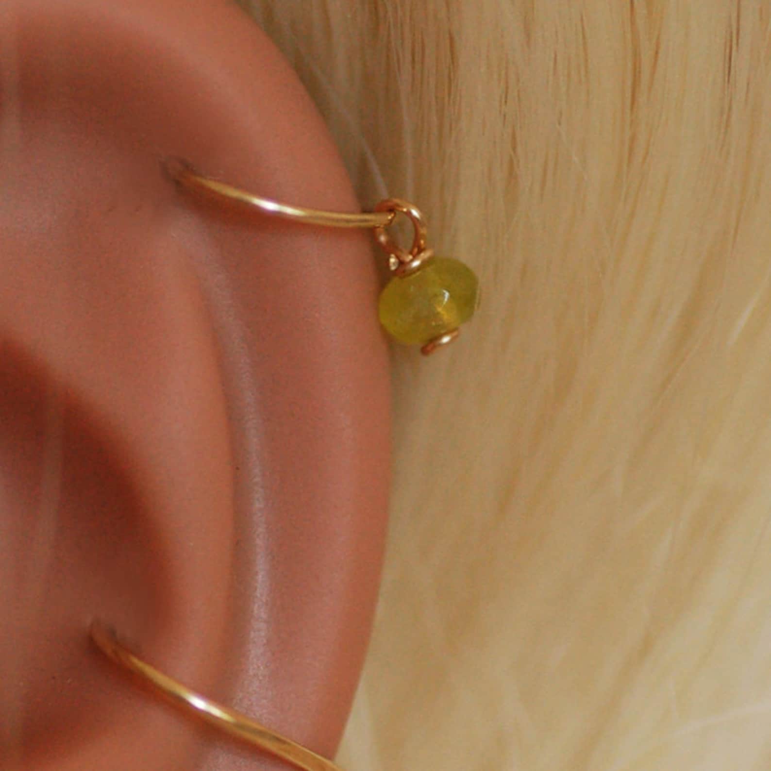 HELIX PIERCING JEWELRY Gold Helix Piercing Green Hoop Helix Piercing ...