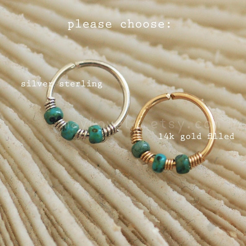 Small Silver Nose Ring 24g 22g 20g Nose Hoop Nose Piercing - Etsy