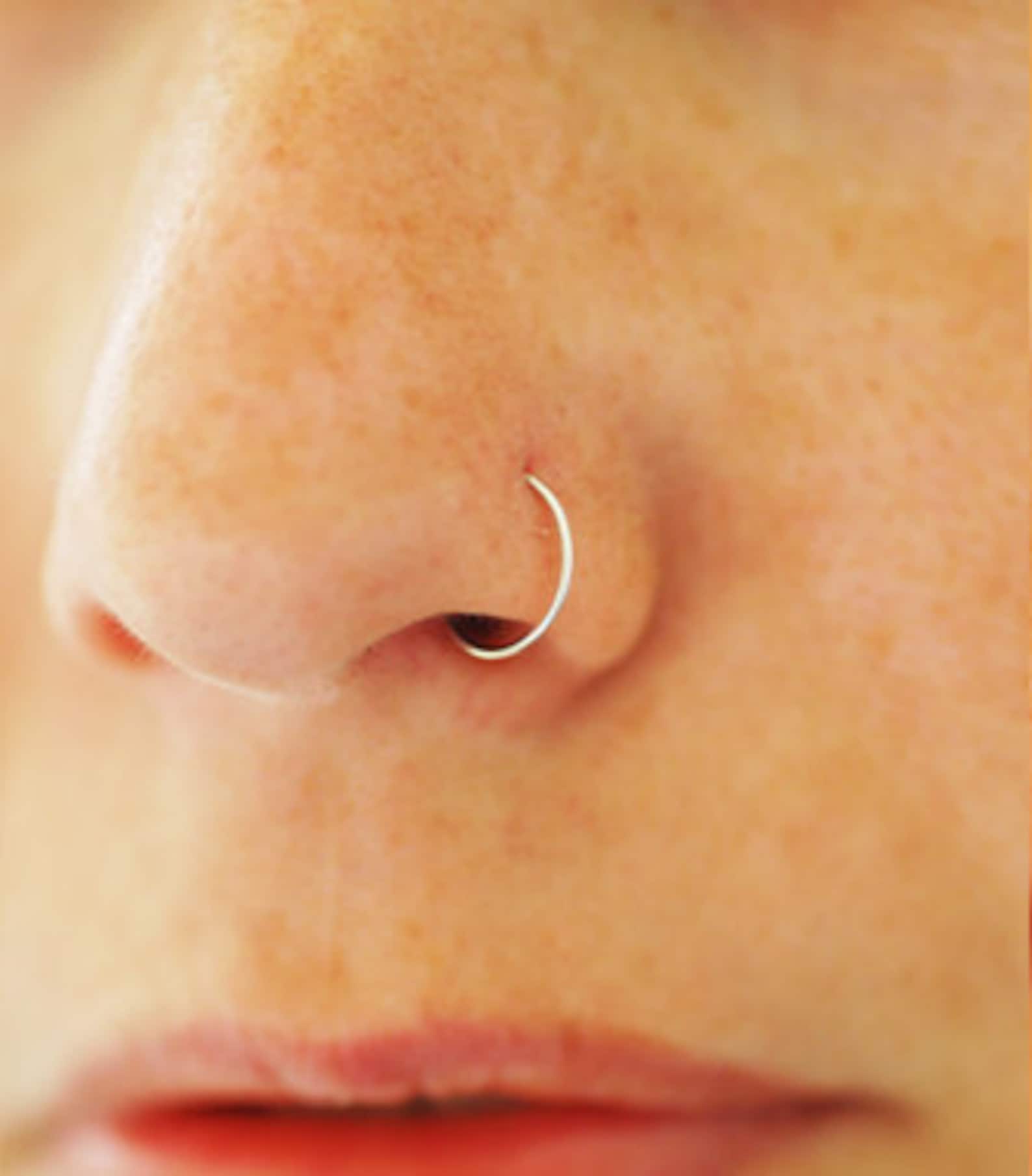 Small Gold Nose Hoop, 18 Gauge Nose Ring, Gold Nose Ring, 22 Gauge Nose ...