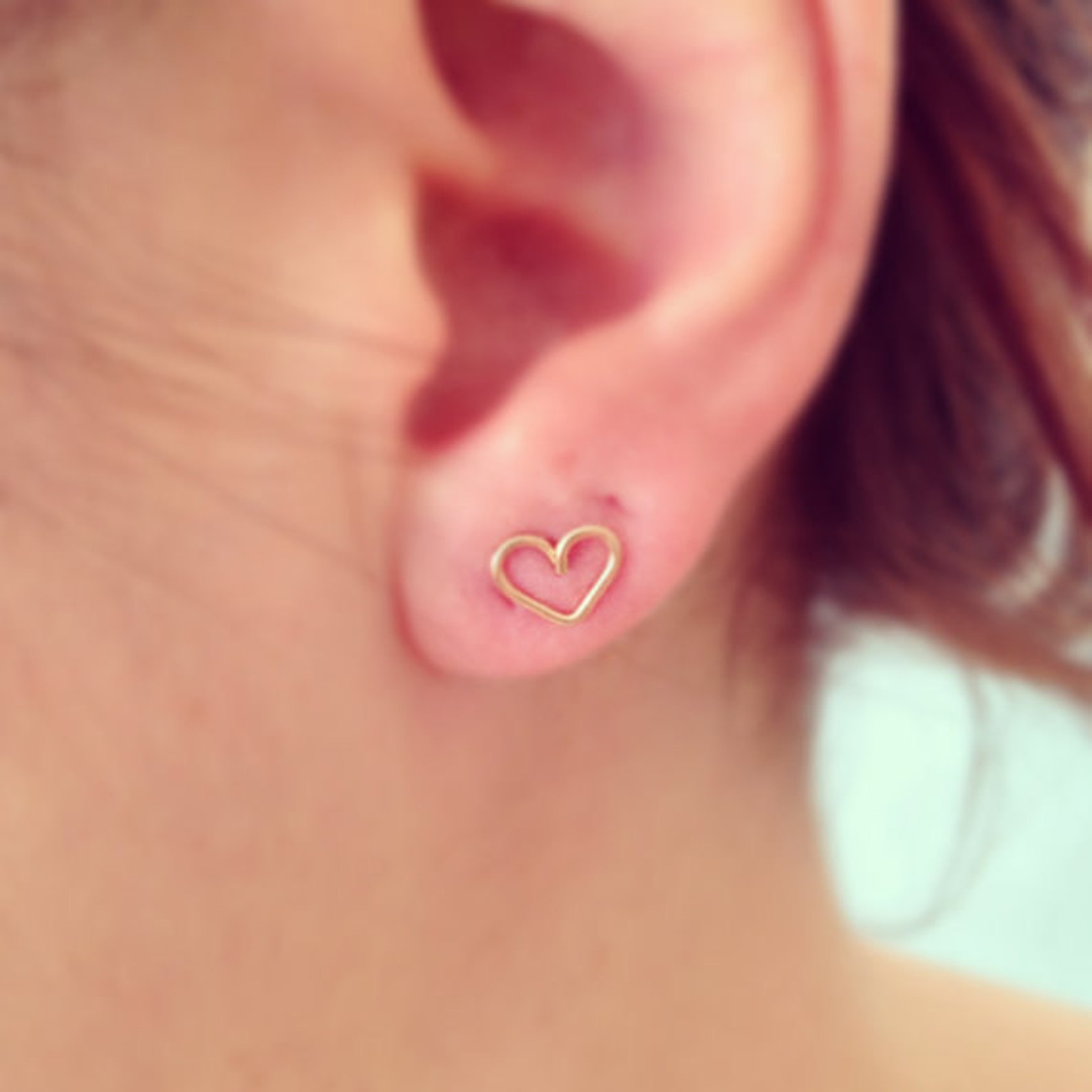 Tiny Heart Gold Earrings Small Heart Stud Earrings Small - Etsy