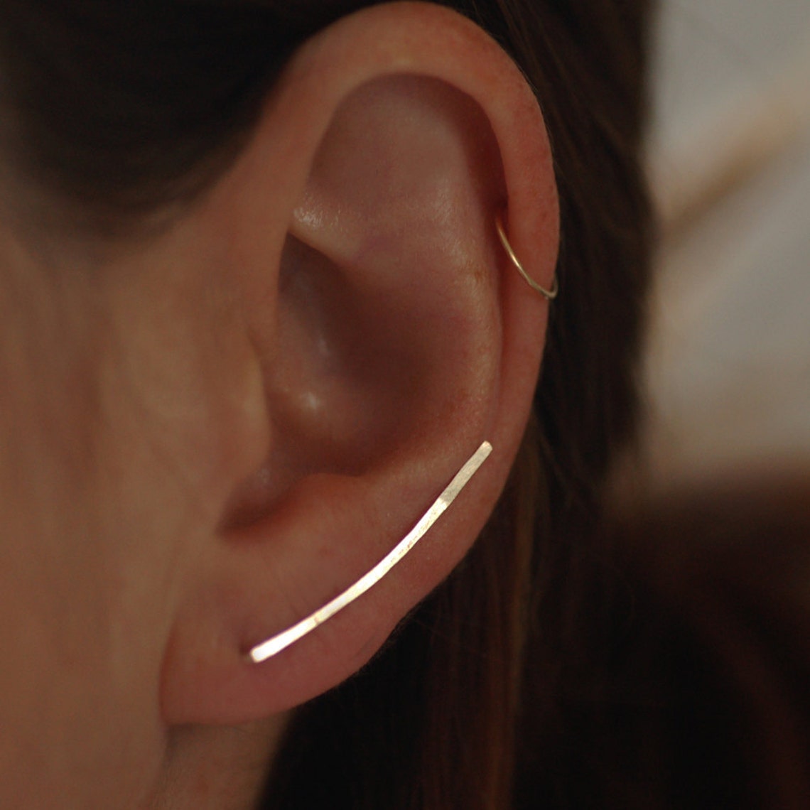 Silver Stud Bar Earring Gold bar line Earring Tiny Bar Stud | Etsy