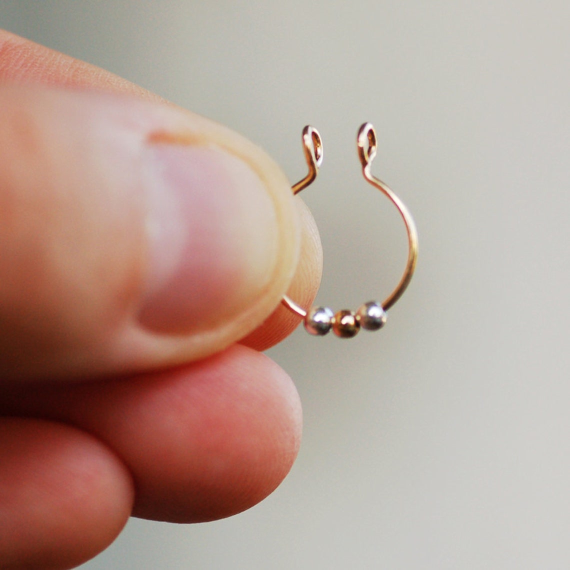 Fake Nose Ring, Fake Septum Ring, Fake Piercing, Gold Filled Fake ...