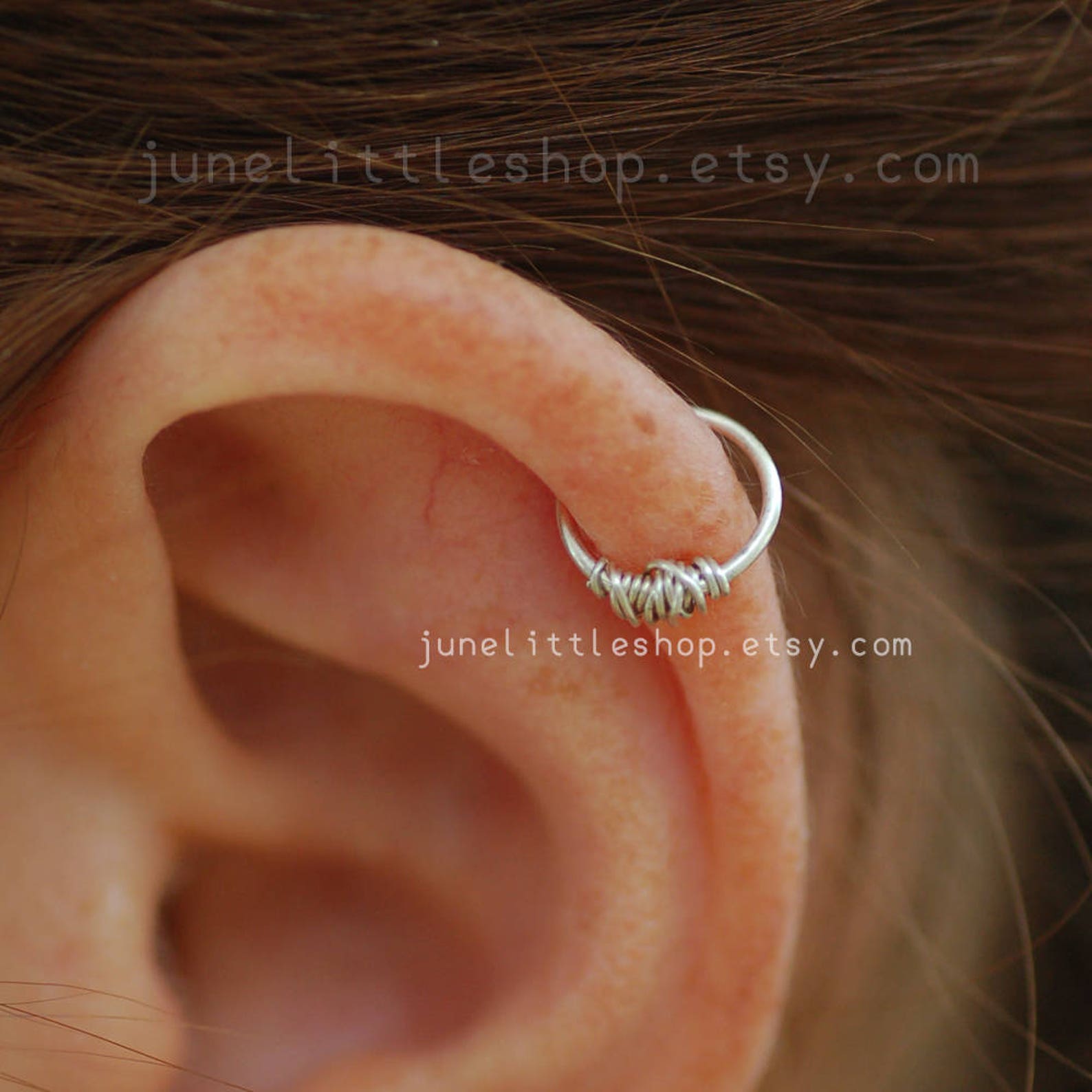 Nose Ring, Wire Wrapped Nose Hoop, Tragus/cartilage,helix Piercing Gold ...