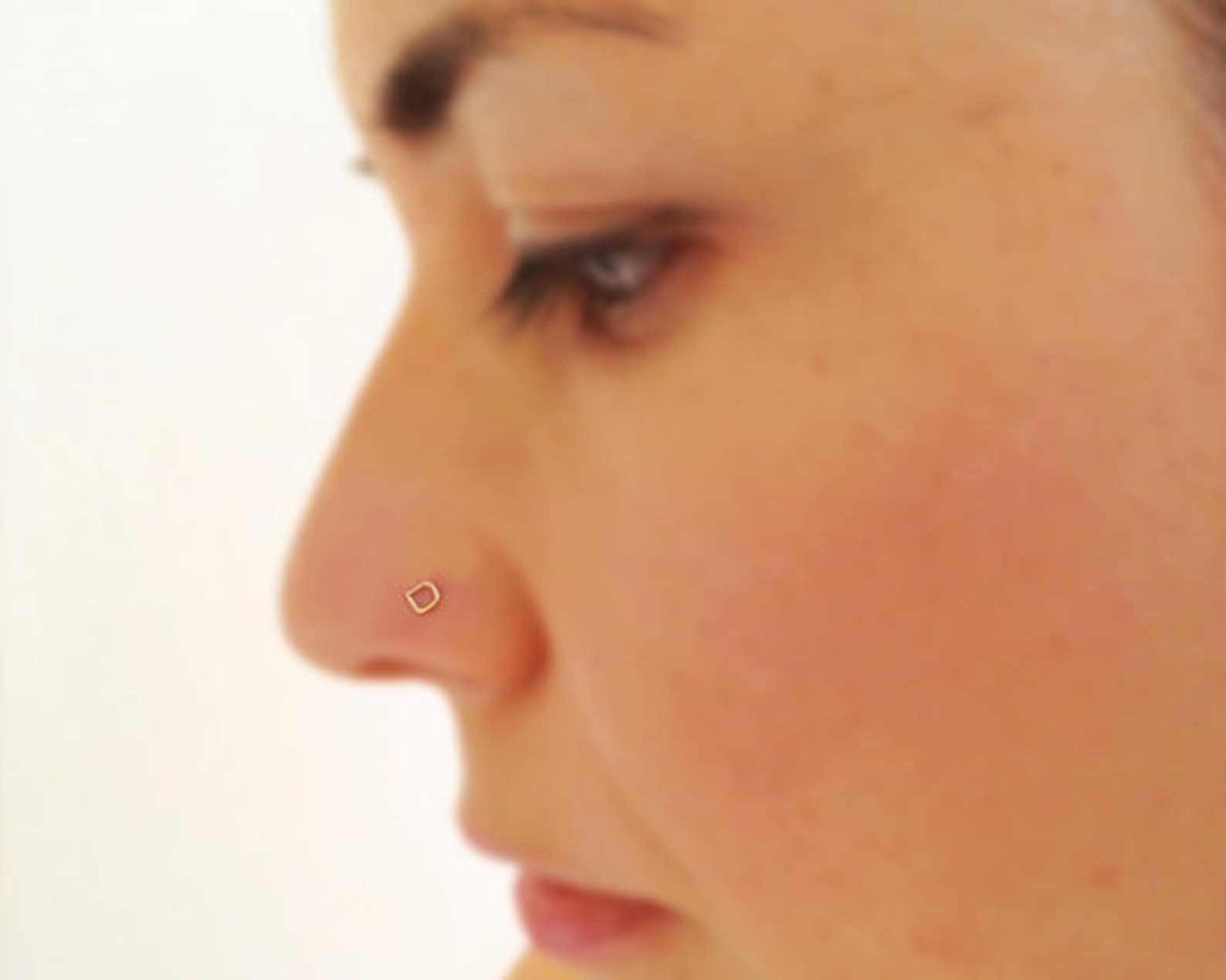 Gold Square Stud Nose Stud Sterling Silver Handcrafted Tiny - Etsy