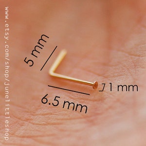 NOSE STUD, Nose Ring, DOME Head Tiny Earring Dot in Yellow Gold Filled ...