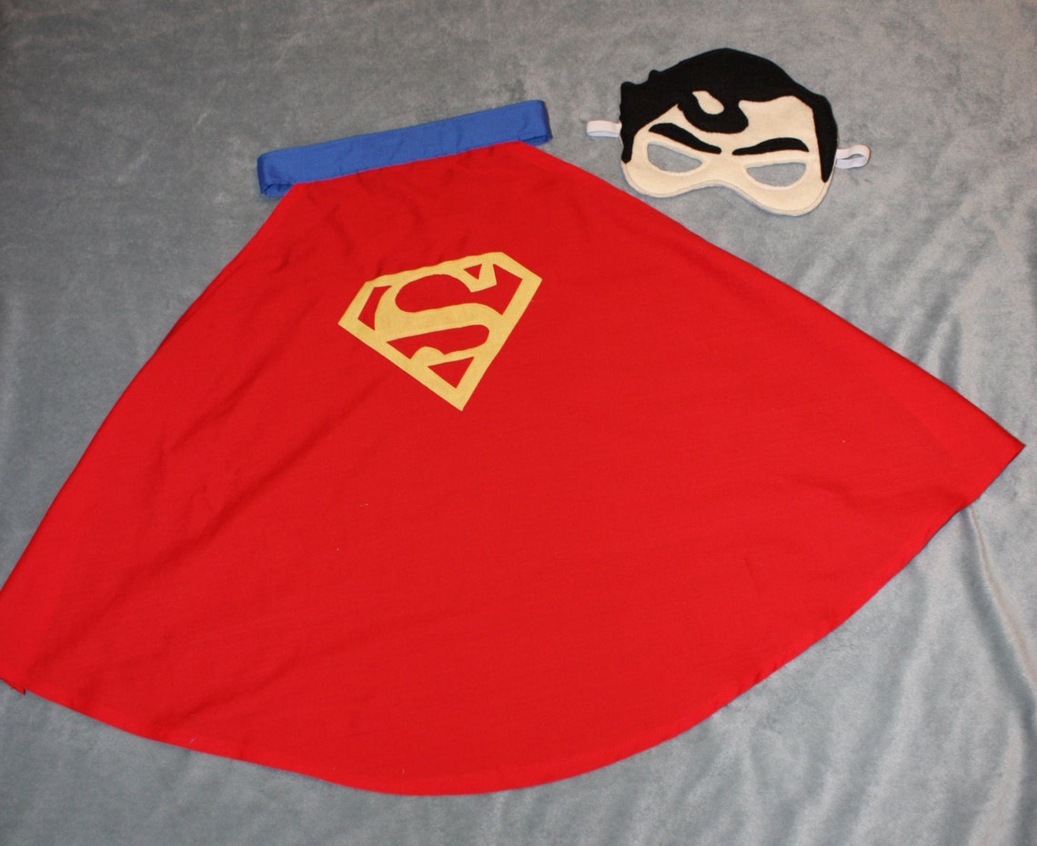 Super Man Inspired Cape and Clark Kent Mask Set - Etsy