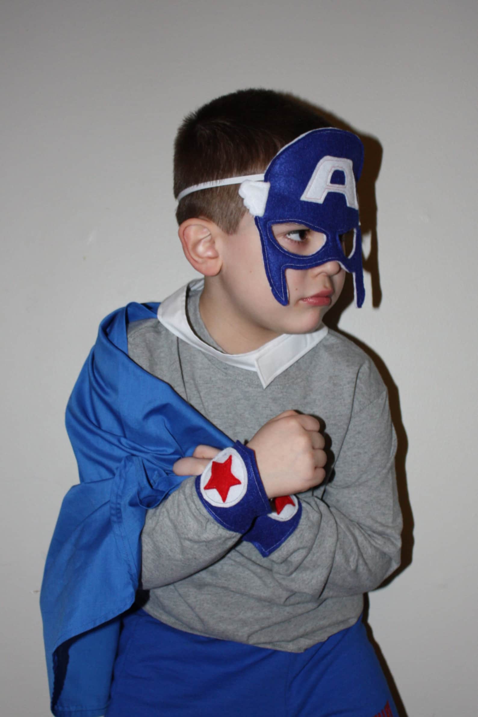 Captain America Inspired Cape Mask and Wrist Cuffs | Etsy