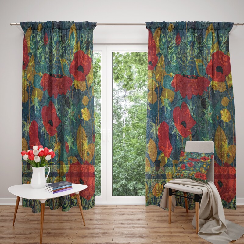 Poppy Blackout Curtains - Etsy