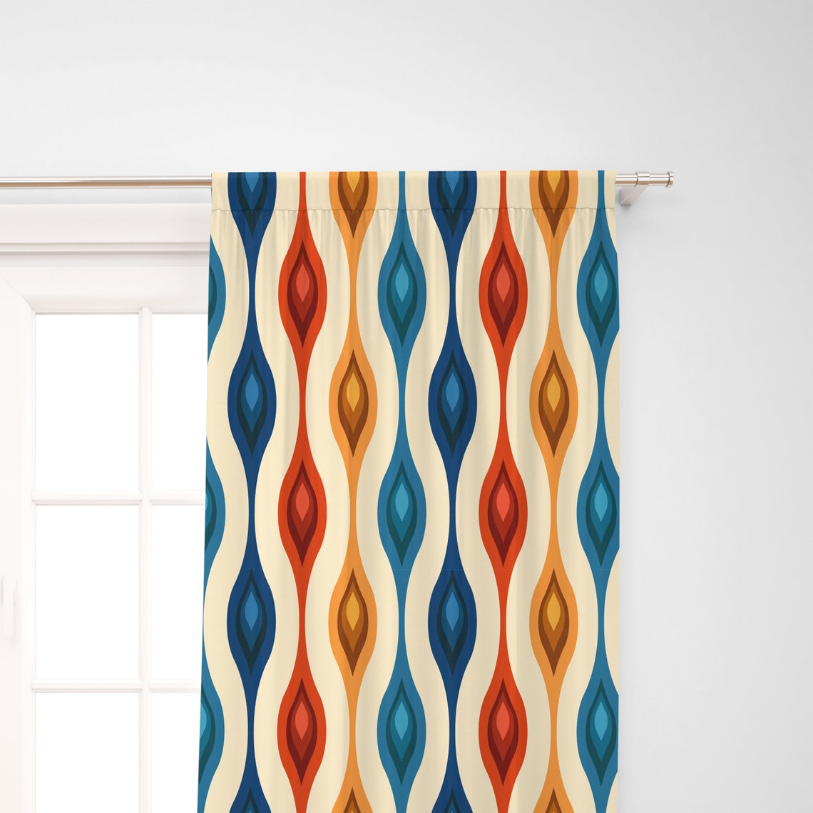 Mid Century Modern Window Curtains Options Sheer, Semi Sheer, Lined ...