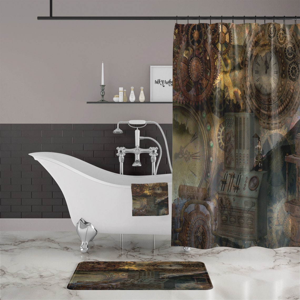 Industrial Steampunk Shower Curtain | Etsy