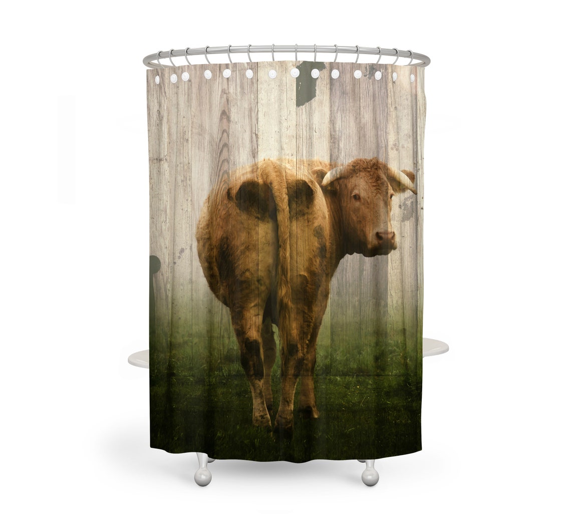 Rustic Cow Shower Curtain - Etsy