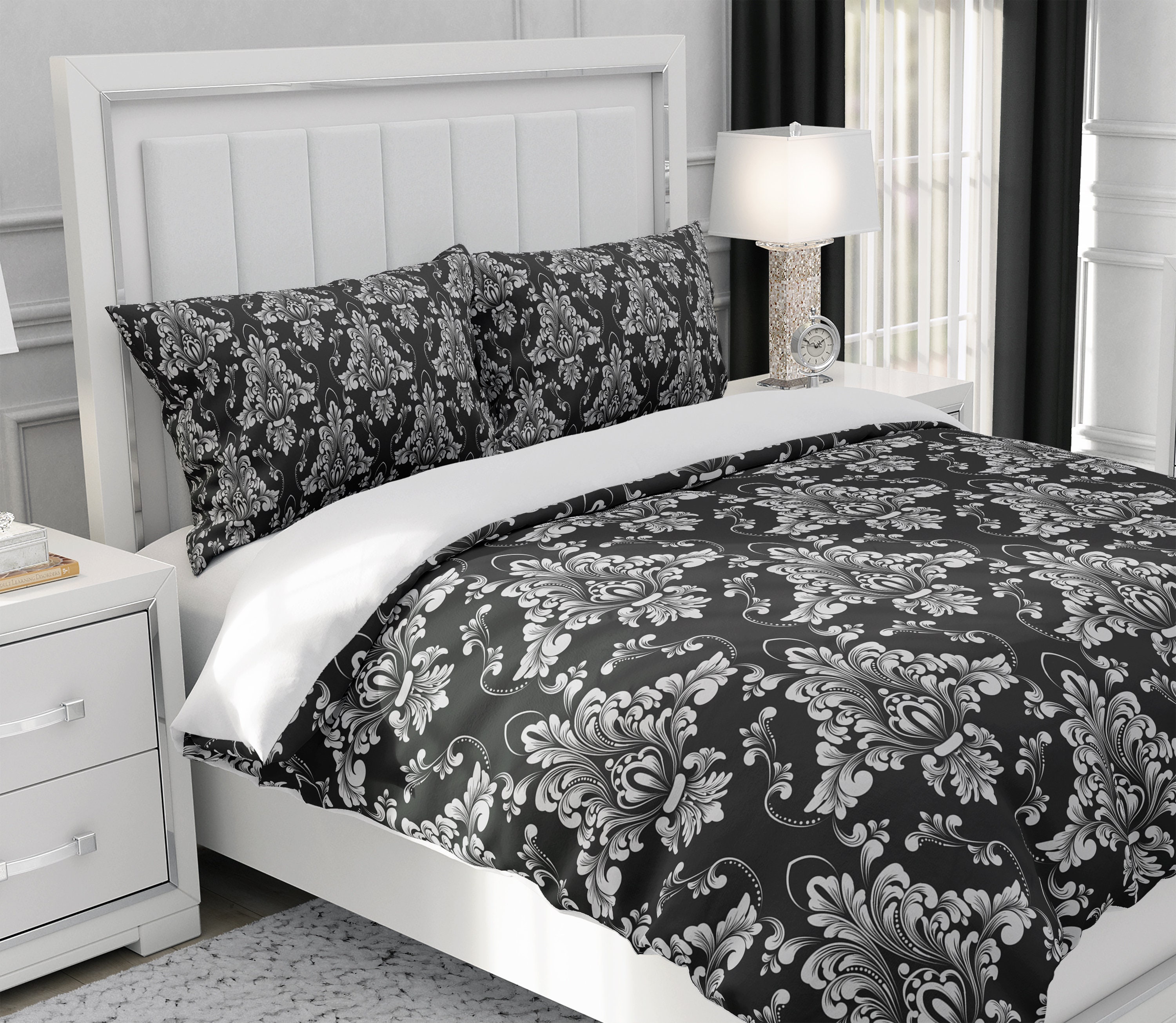 Black And White Damask Bedding Twin