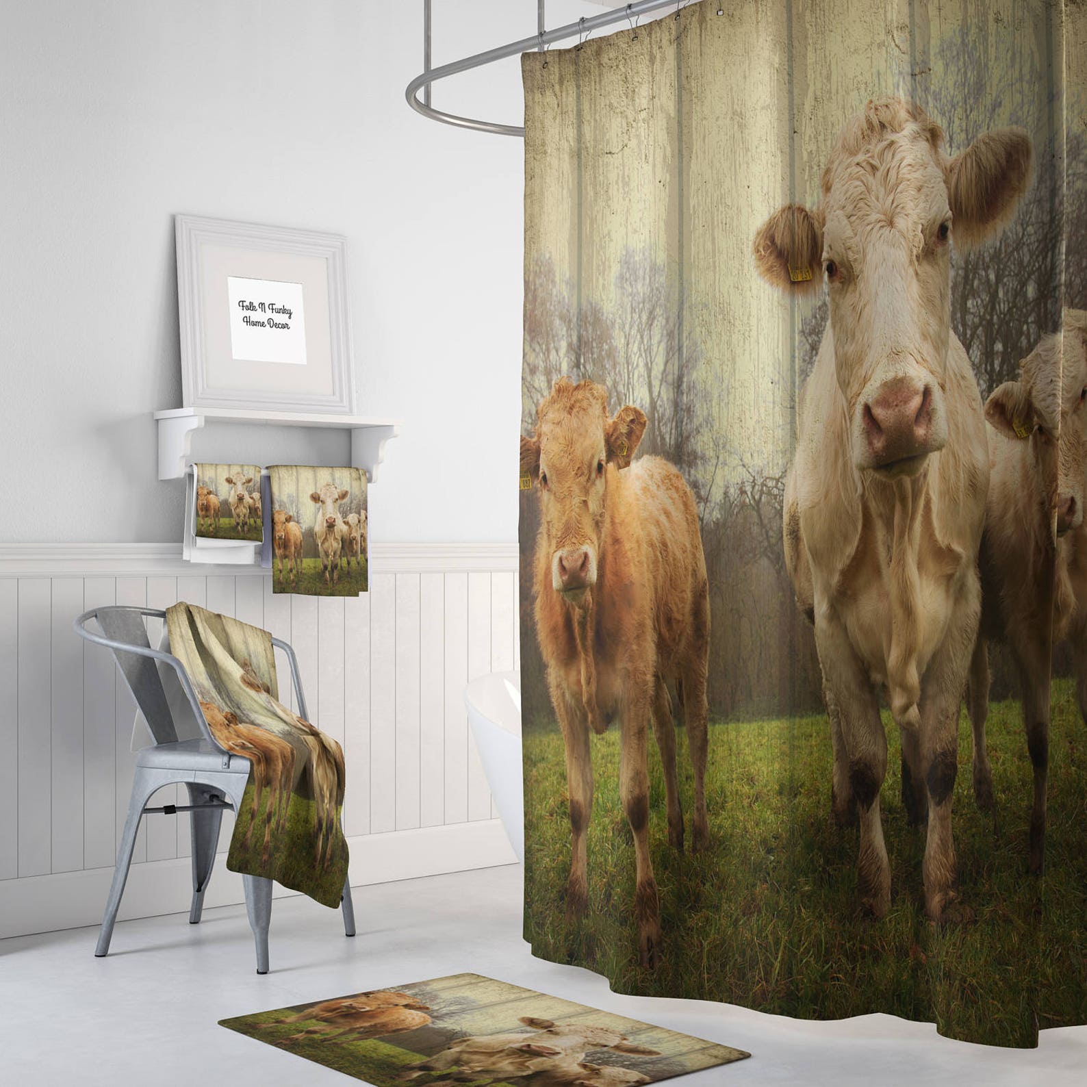 Rustic Cow Shower Curtain - Etsy