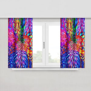 Window Curtains Color Crazy Abstract Funky Curtains - Etsy